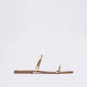 Zara | Shoes | Metallic Gold Zara Sandals | Poshmark